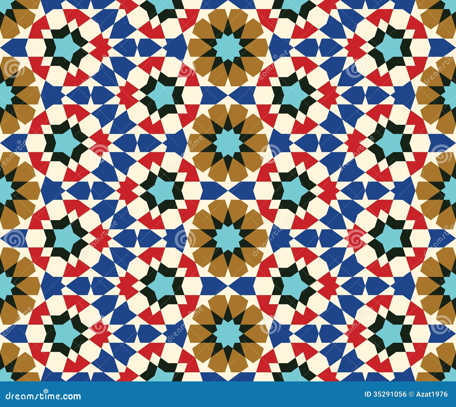 Taza Seamless Pattern Five stock vector. Illustration of islam - 35291056
