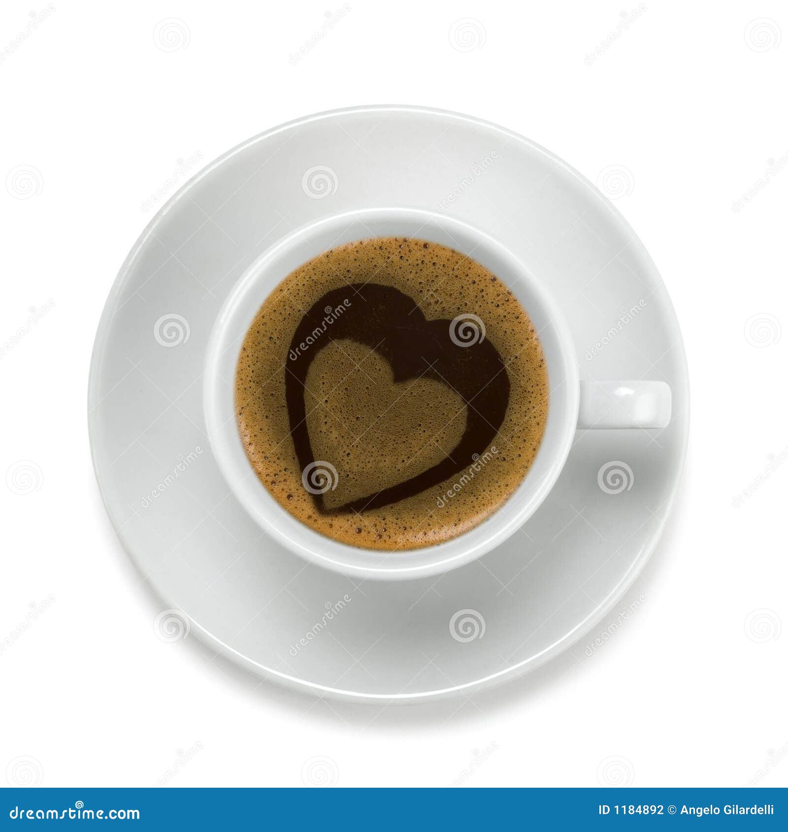 Tazza di caffè con cuore fotografia stock. Immagine di tesoro - 1184892