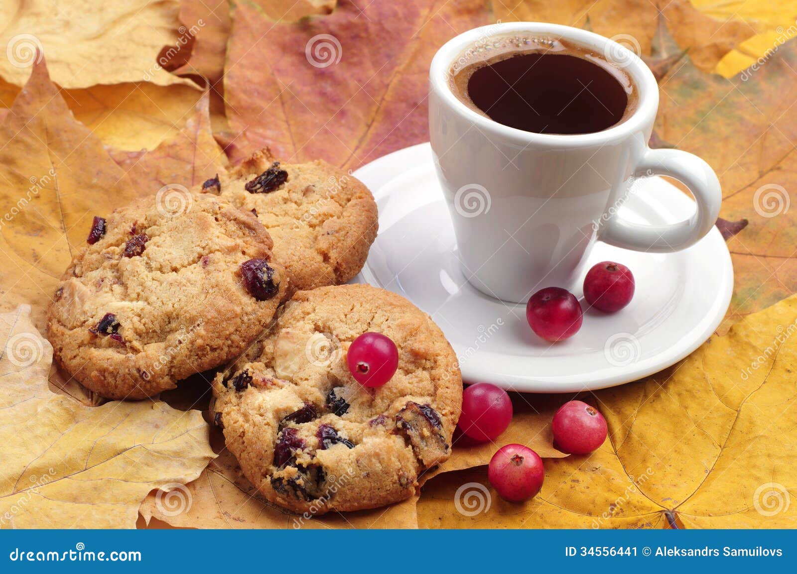 Tazza di caffè e biscotti immagine stock. Immagine di squisito - 34556441