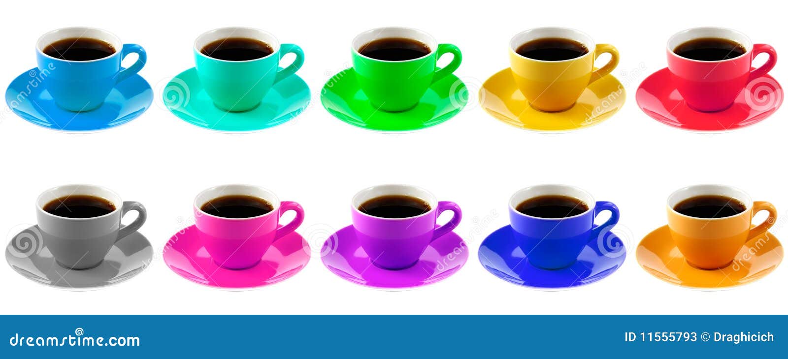 Tazze di caffè colorate immagine stock. Immagine di bevanda - 11555793