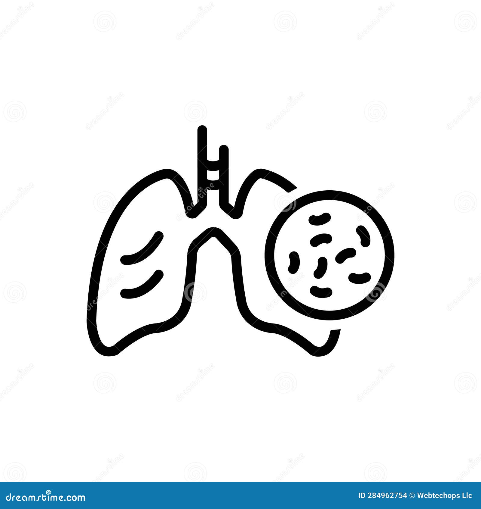 Black Line Icon for Tb, Tuberculosis and Bacteria Stock Vector ...
