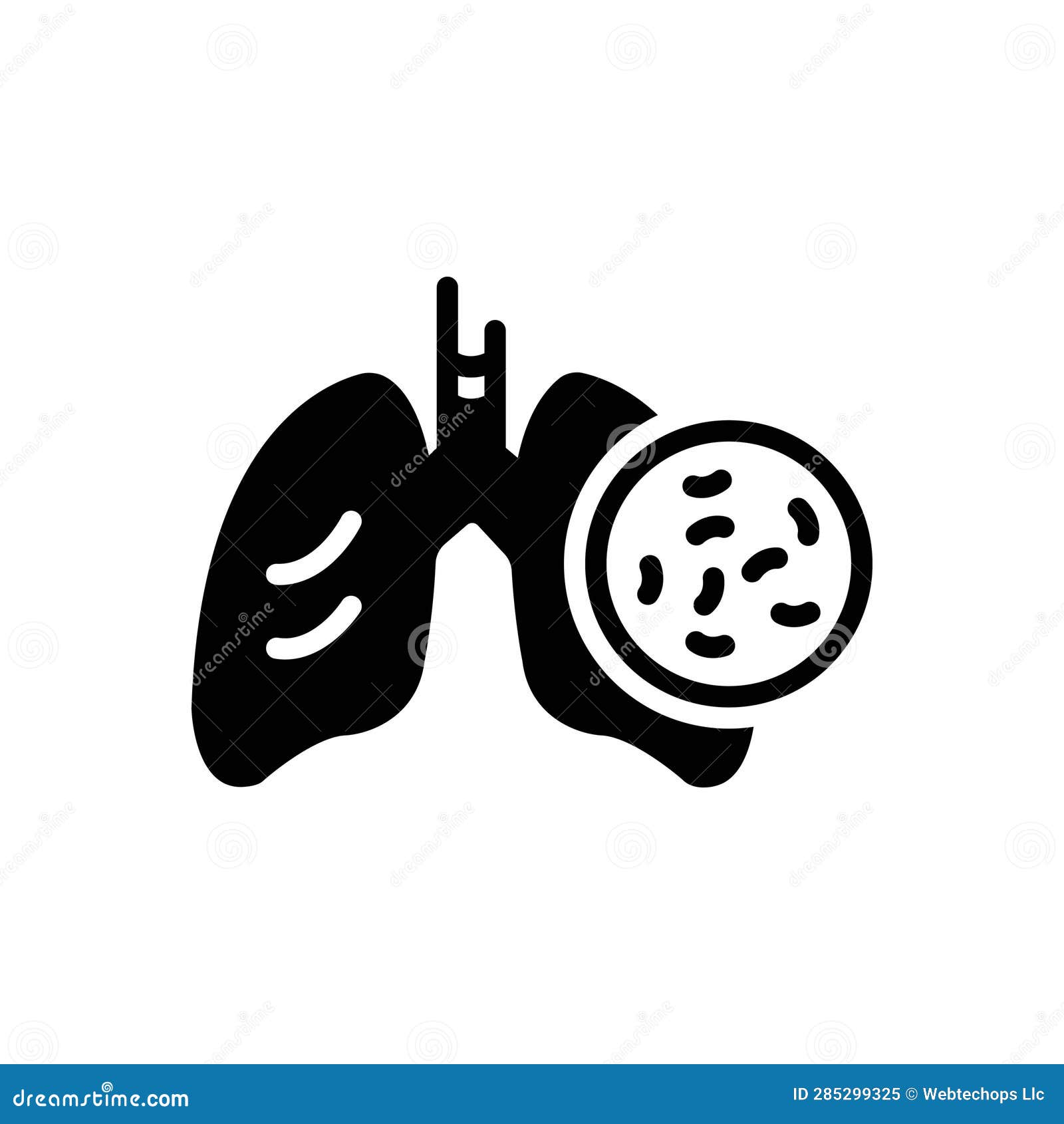 Black Solid Icon for Tb, Tuberculosis and Bacteria Stock Vector ...