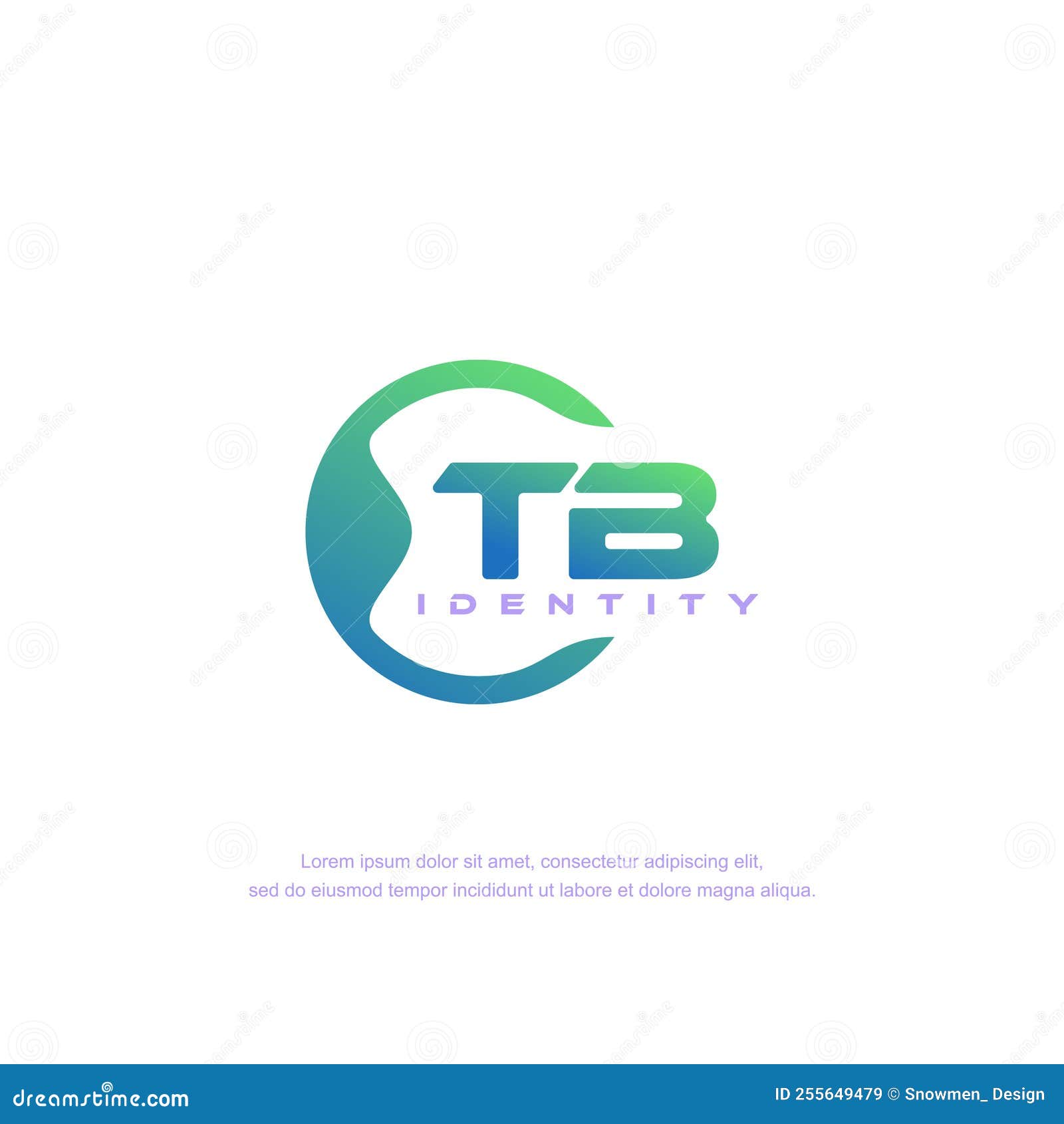 TB Initial Letter Circular Line Logo Template Vector with Gradient ...