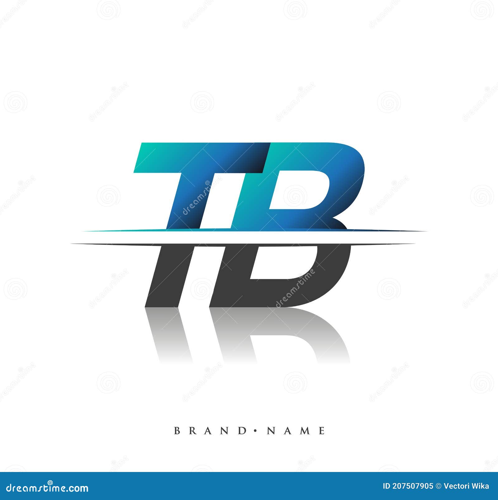 TB Initial Logo Company Name Colored Black and Blue, Simple and Modern ...