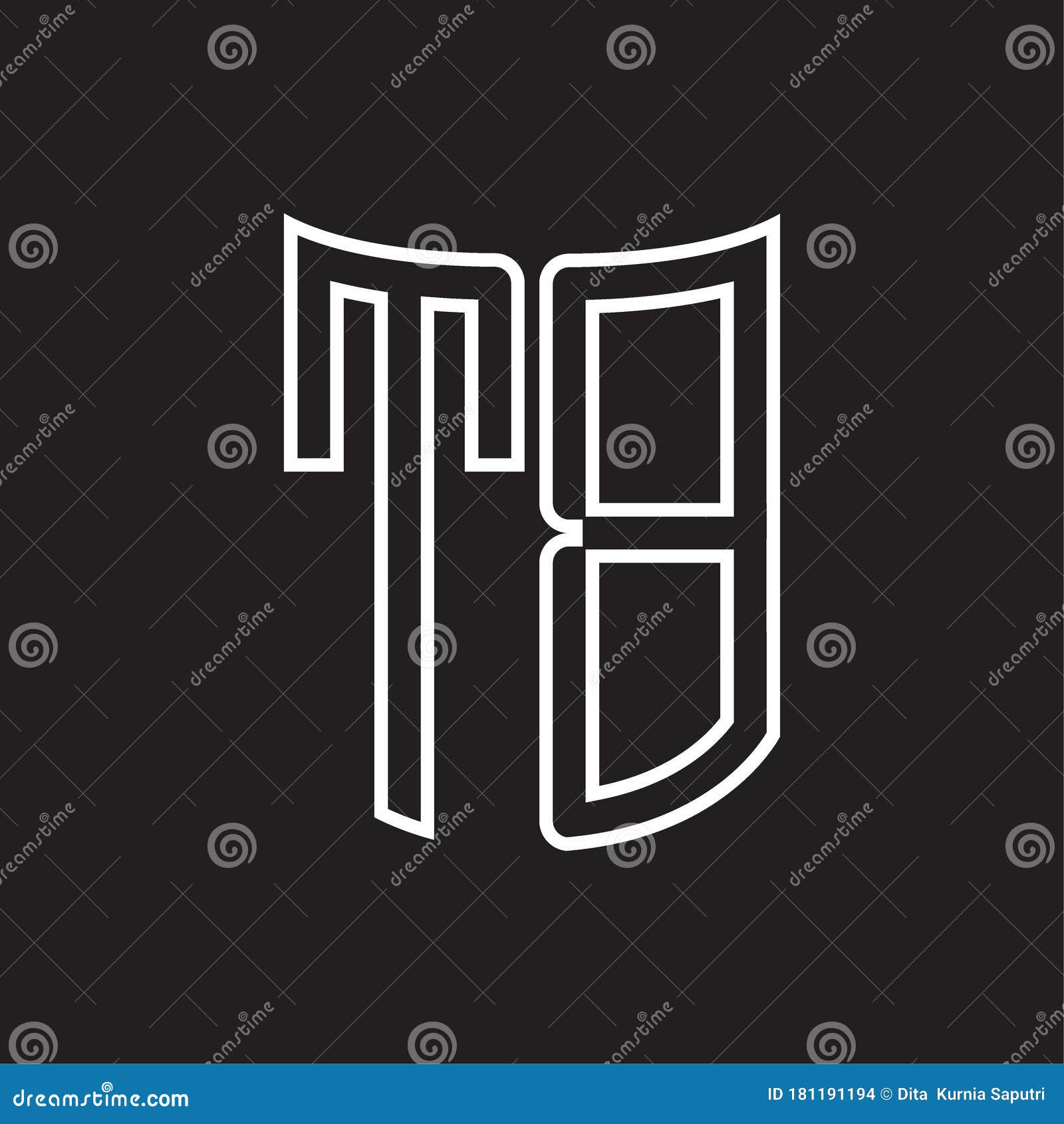 TB Logo Monogram with Ribbon Style Outline Design Template Stock Vector ...