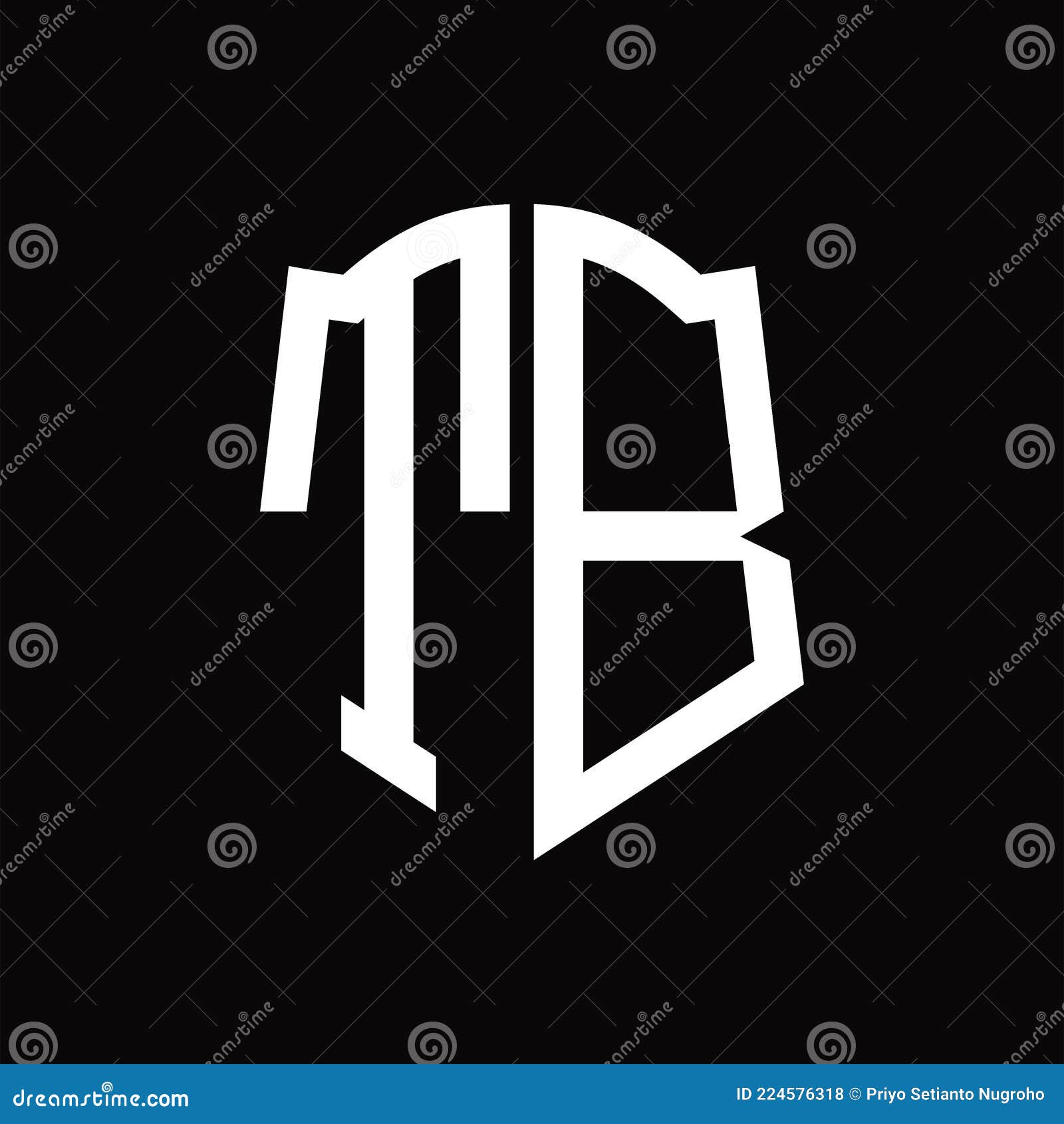 TB Logo Monogram with Shield Shape Ribbon Design Template Stock Vector ...