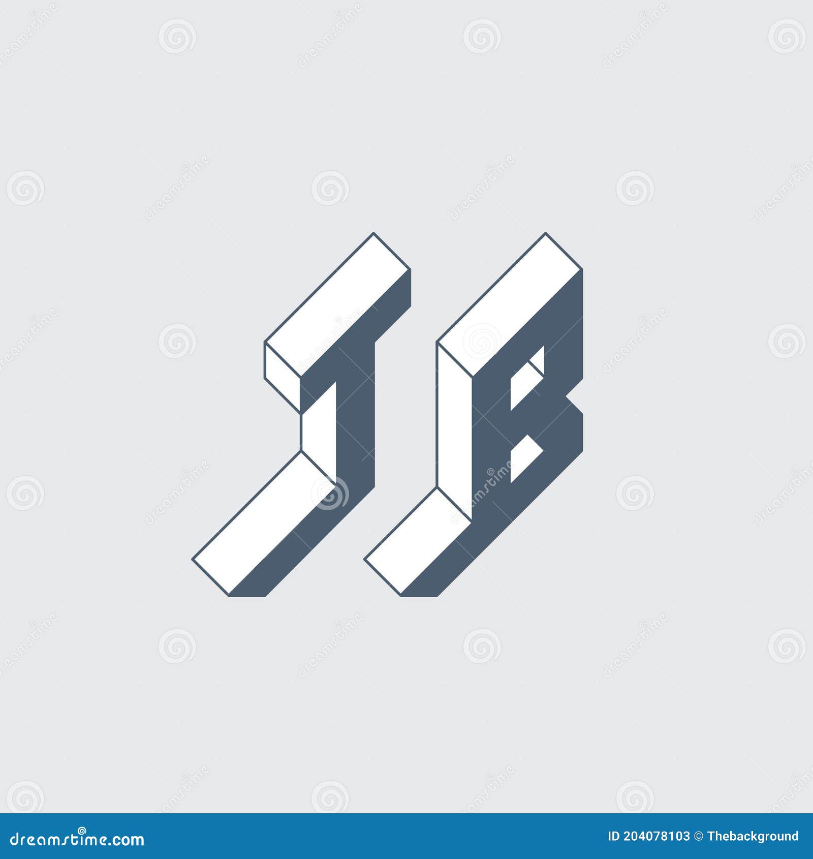 TB - Monogram or Logotype. Isometric 3d Font for Design. Volume ...