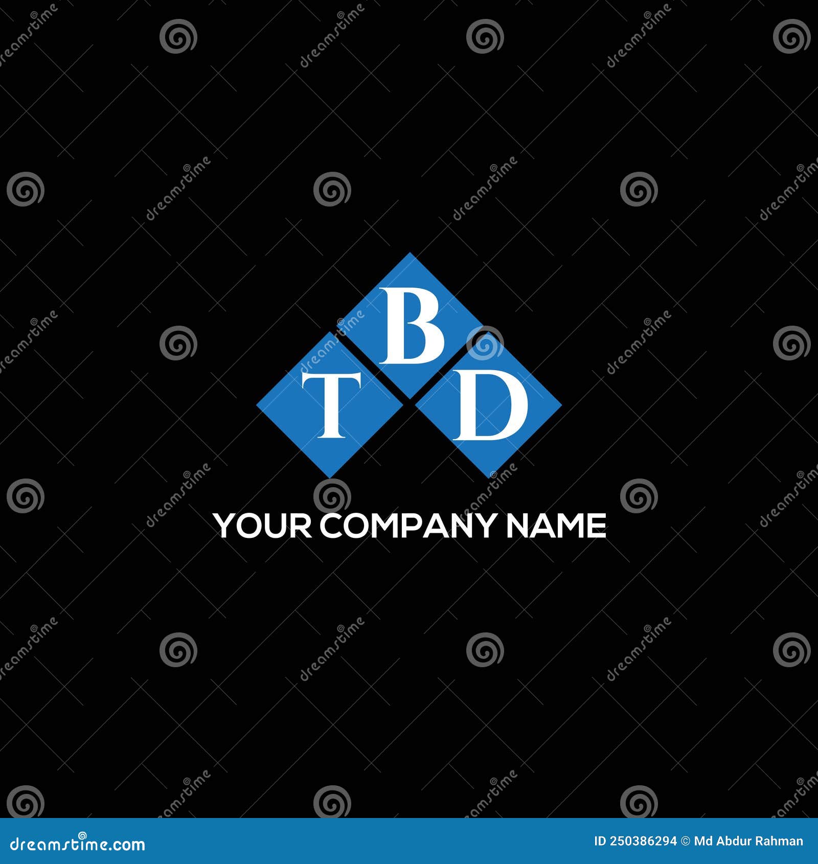 TBD Letter Logo Design on BLACK Background. TBD Creative Initials ...