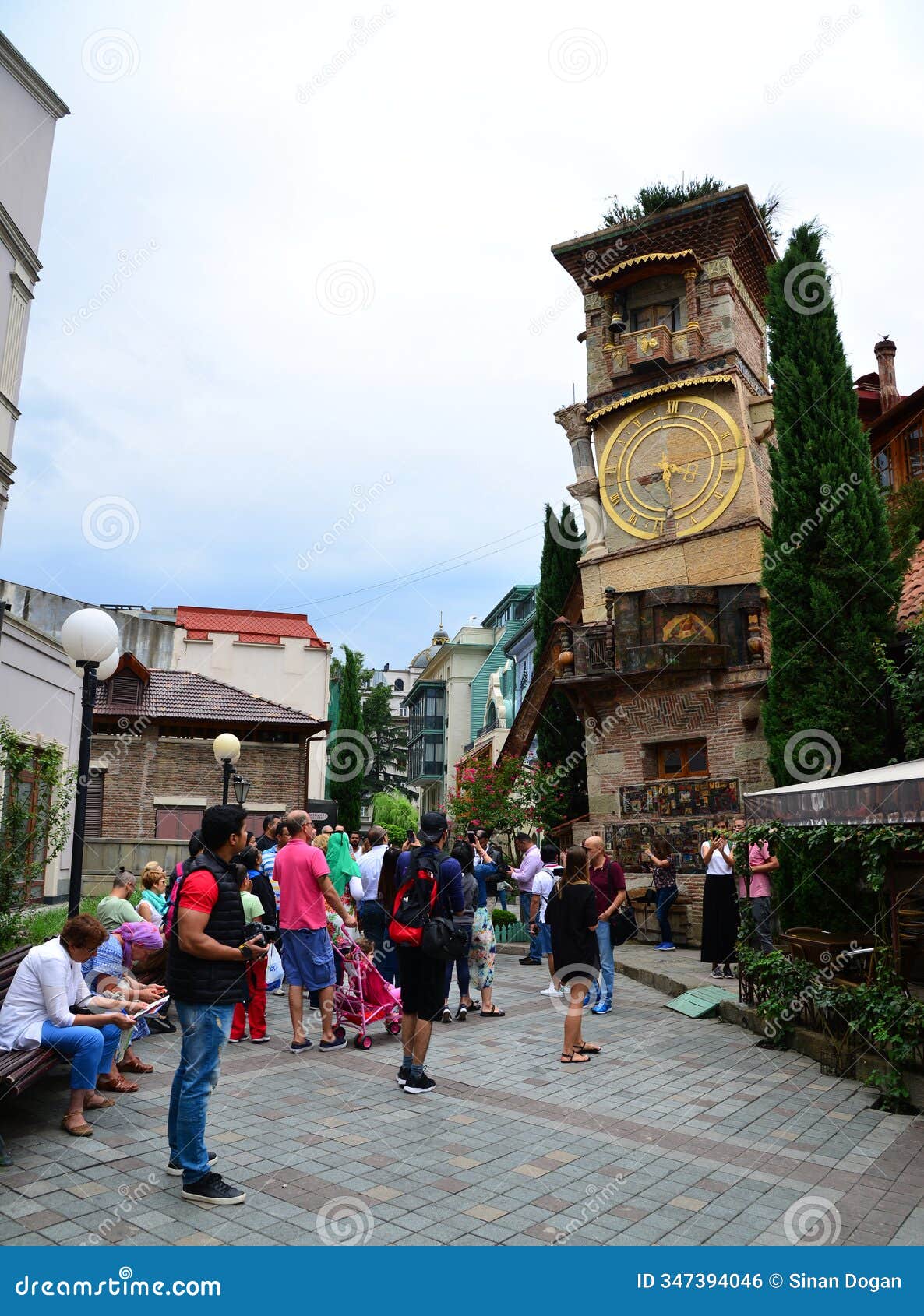 Tbilisi Clock Tower stock illustration. Illustration of neighbourhood ...