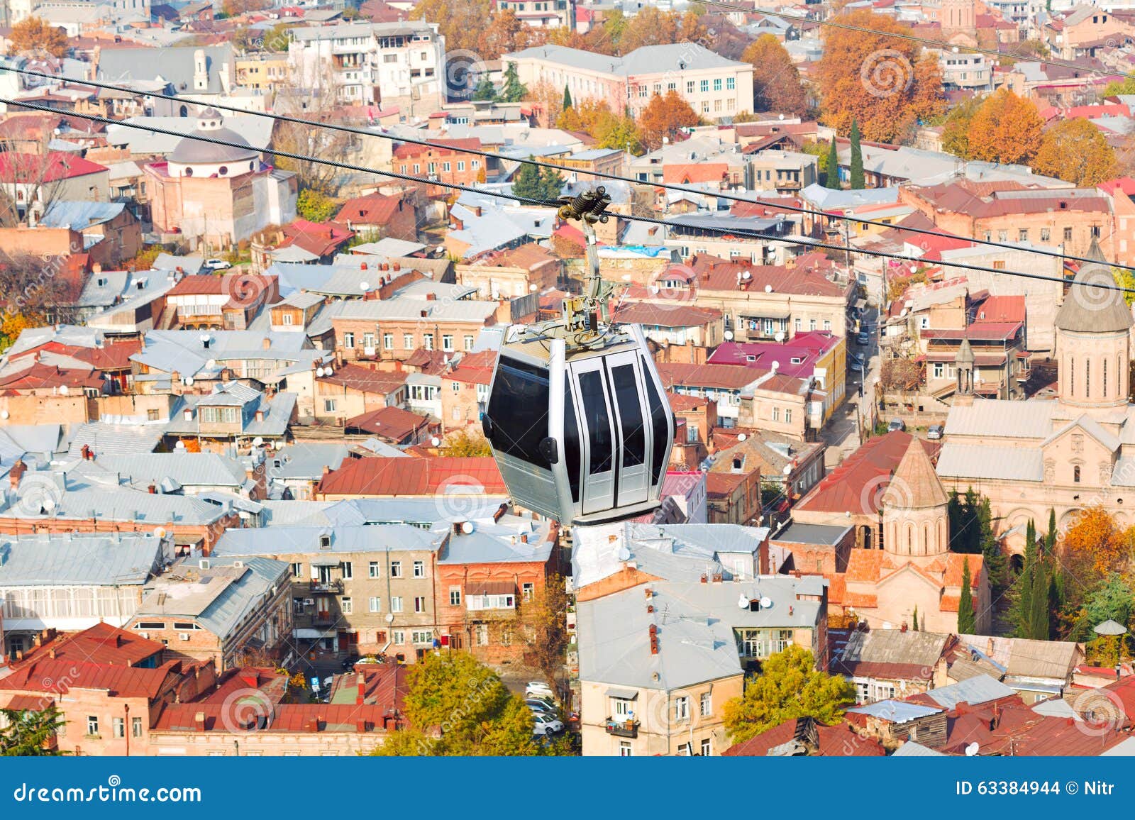 Tbilisi, Funicular Over Old Town Stock Photo - Image of tbilisi ...