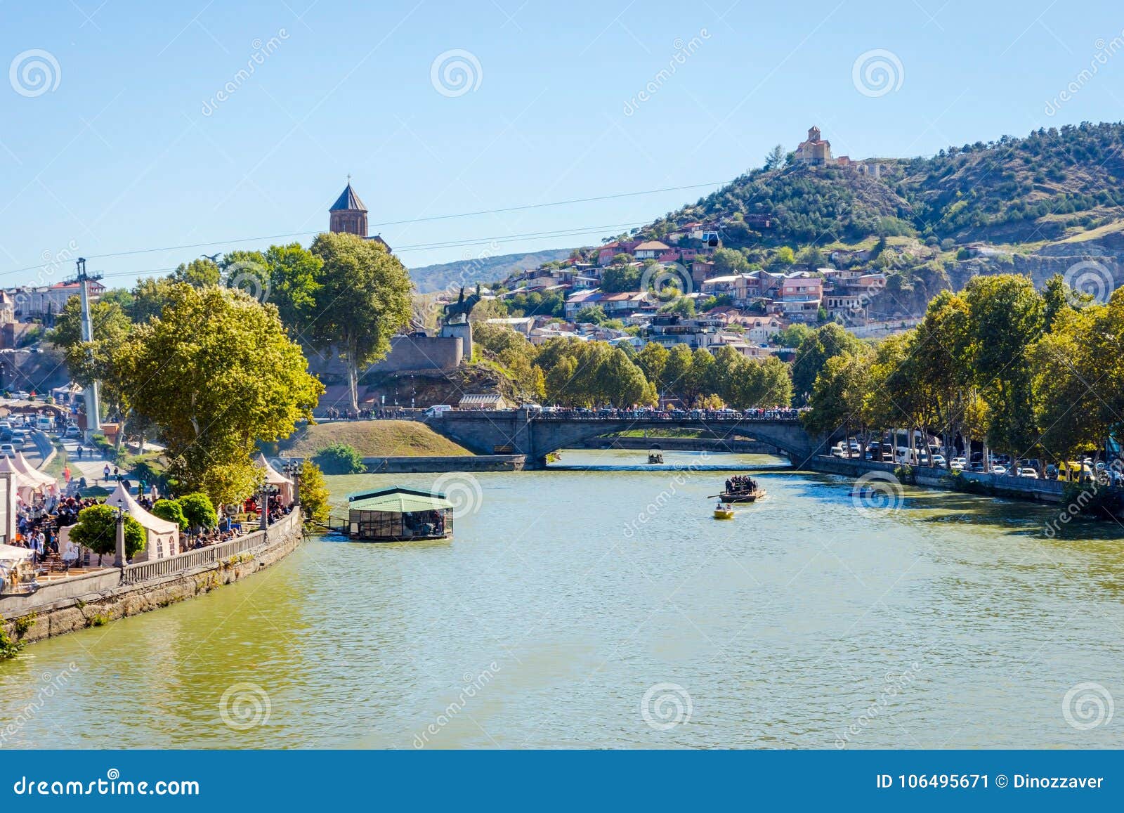 Tbilisi with Mtkvari River, Georgia Stock Image - Image of afternoon ...