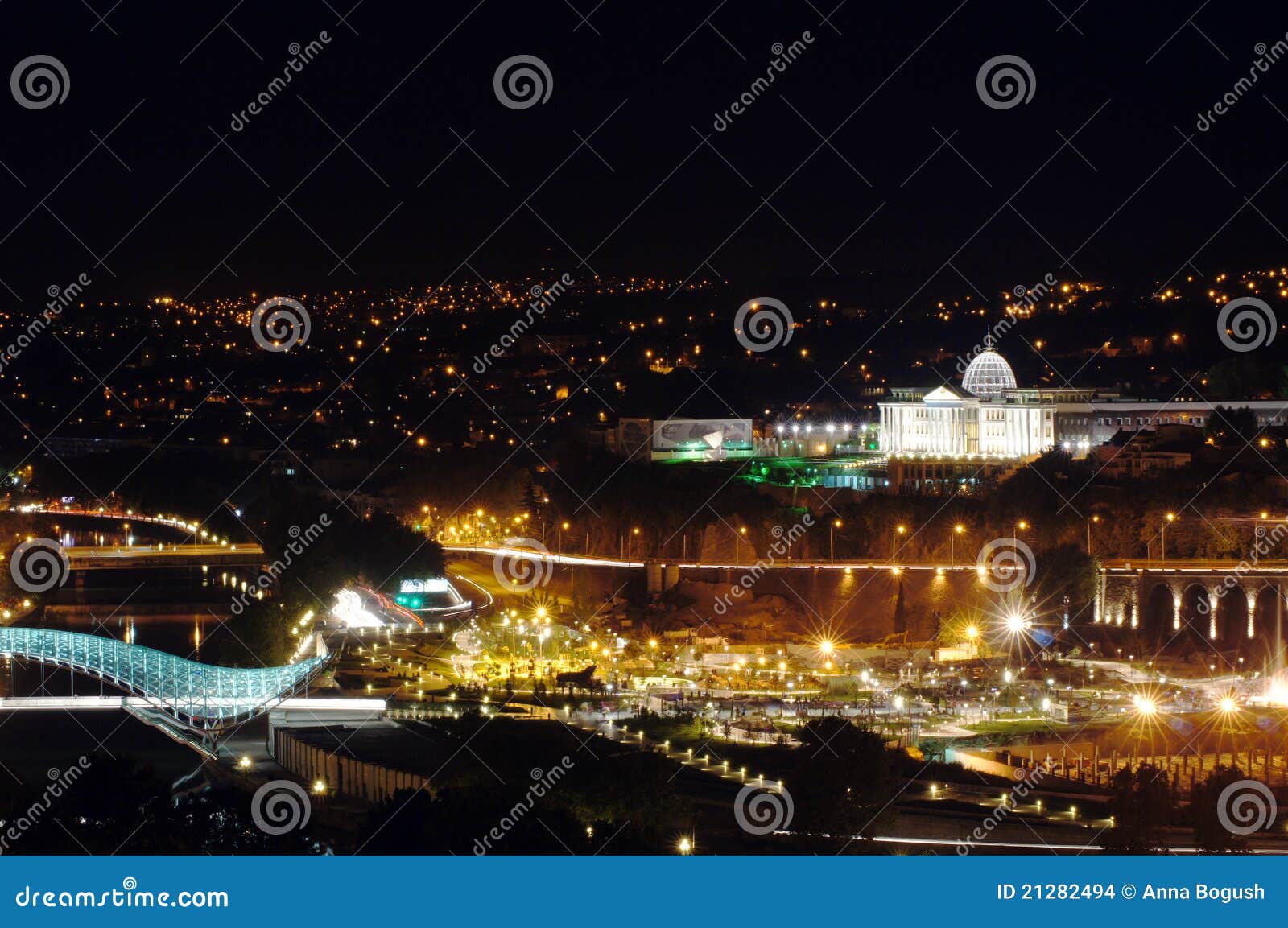 Tbilisi night view stock photo. Image of light, christ - 21282494