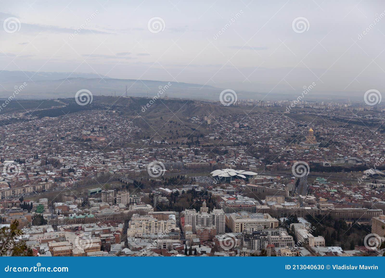 Tbilisi Panoramic View from Mount Mtatsminda, Georgia Stock Photo ...