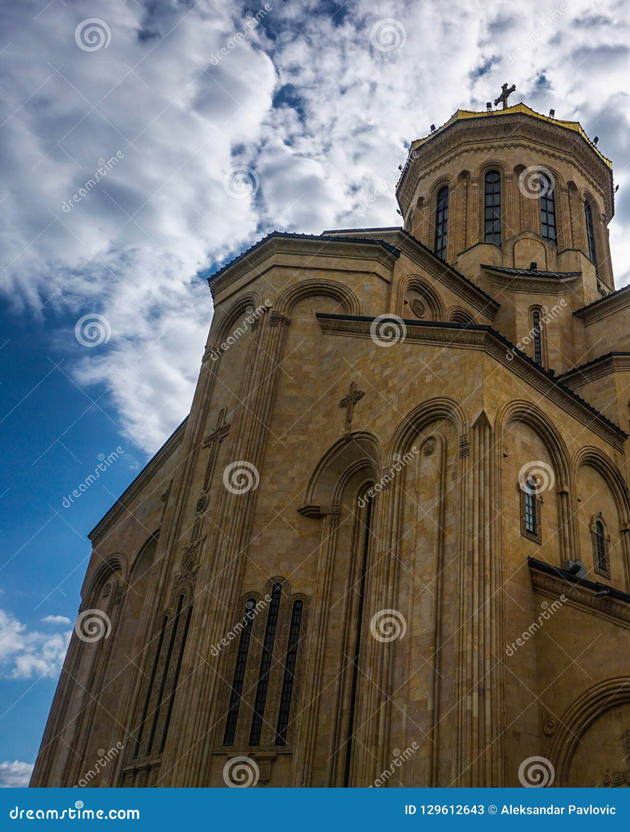 Tbilisi Sameba Cathedral Back View Stock Image - Image of orthodoxy ...