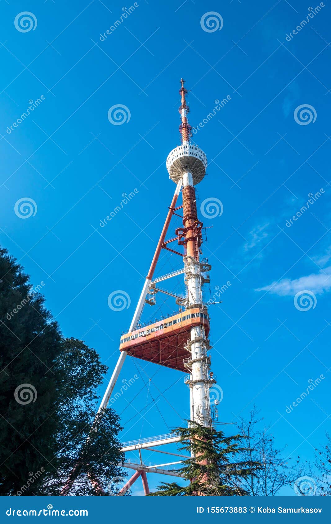 Tbilisi TV Tower on Mount Mtatsminda - Georgia Stock Image - Image of ...
