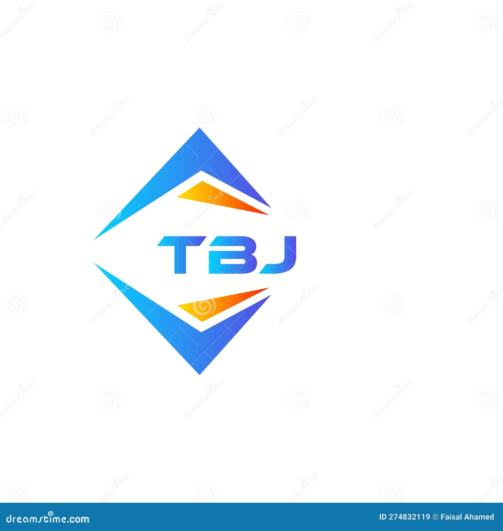 TBJ Abstract Technology Logo Design on White Background. TBJ Creative ...