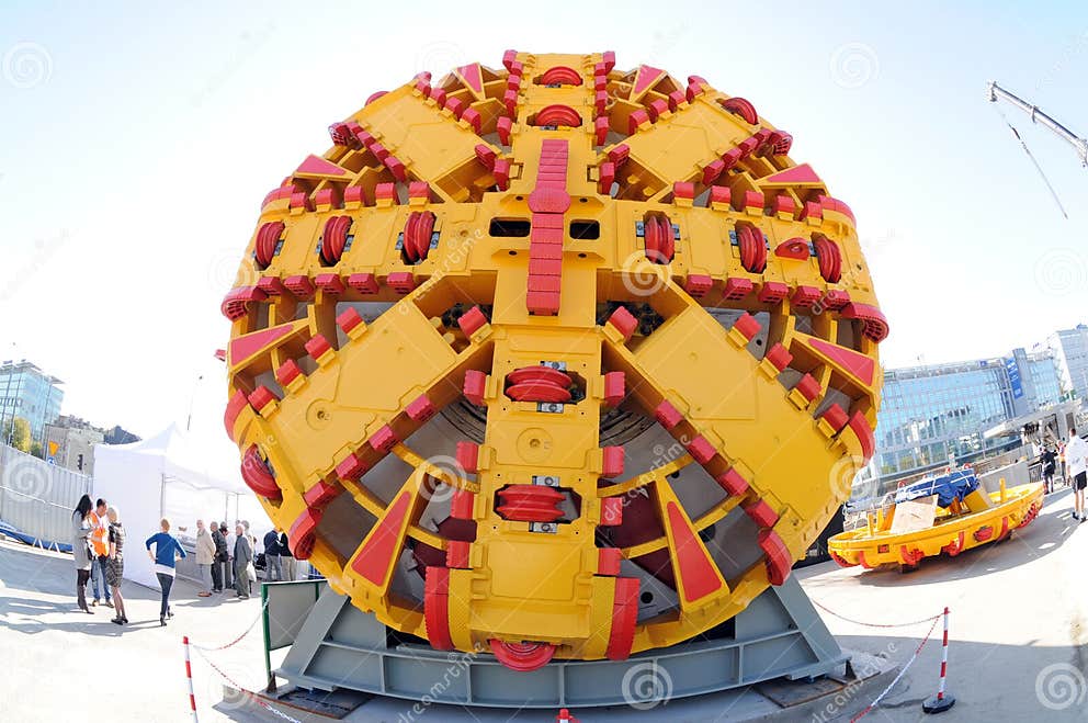 TBM machine in Warsaw editorial stock image. Image of building - 21714114