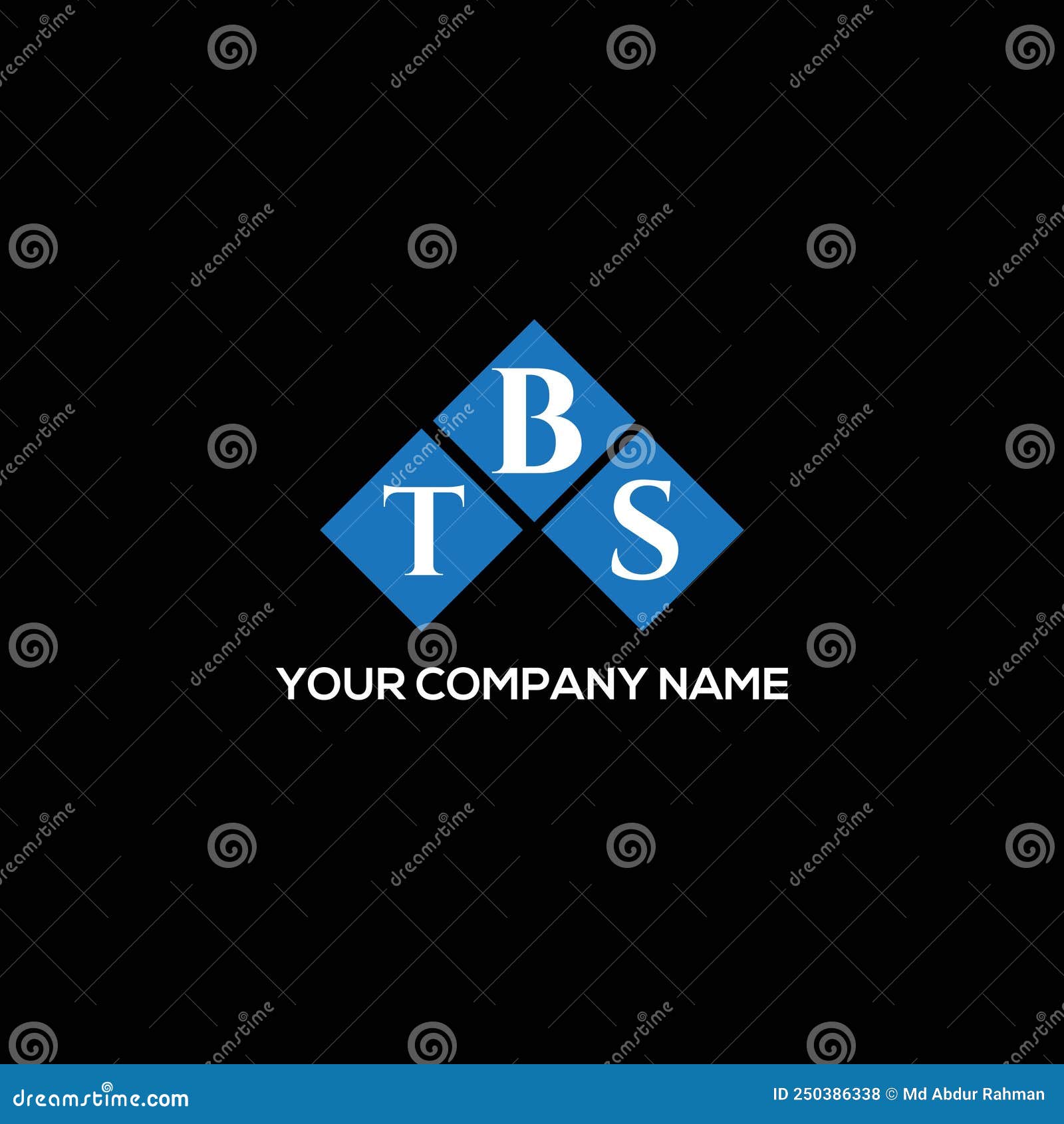 TBS Letter Logo Design on BLACK Background. TBS Creative Initials ...