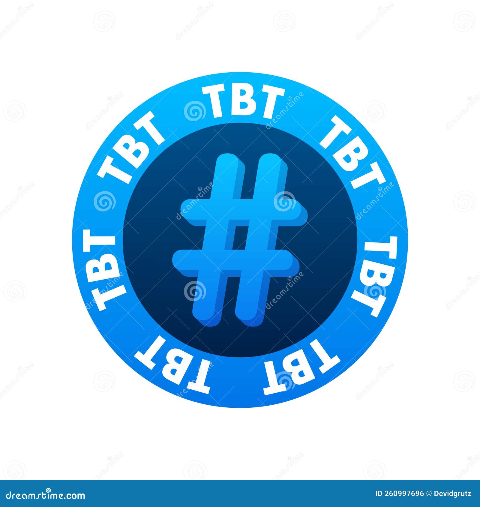 Tbt Hashtag Thursdat Throwback Symbol. Vector Stock Illustration. Stock ...