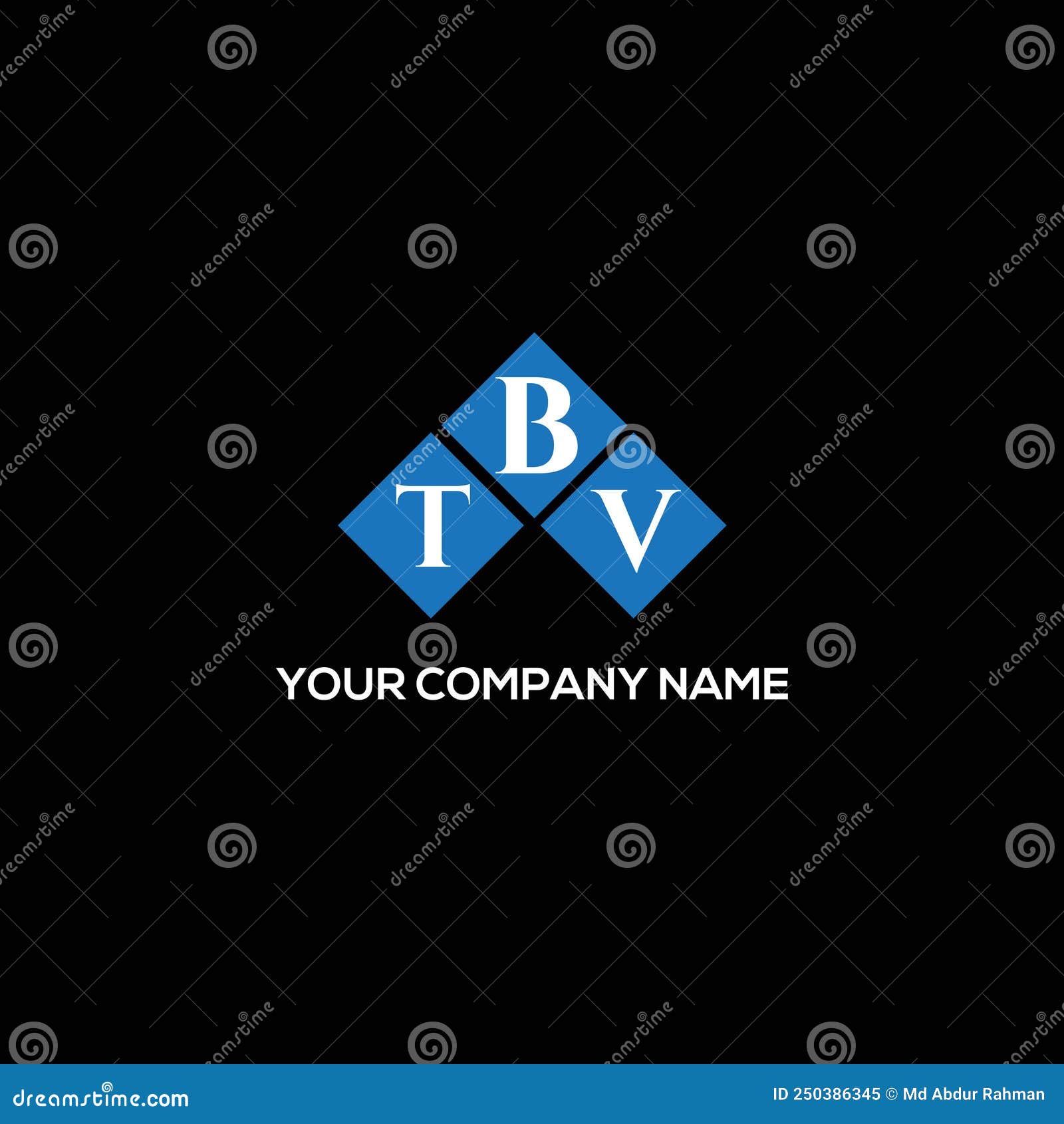 TBV Letter Logo Design on BLACK Background. TBV Creative Initials ...