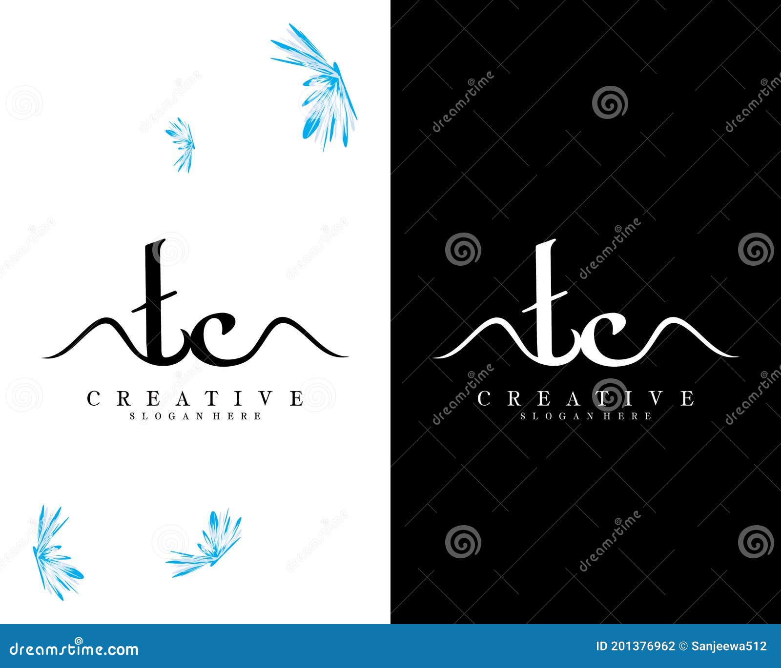 Tc, Ct Creative Handwriting Letter, Initial Logo Vector Design on White ...