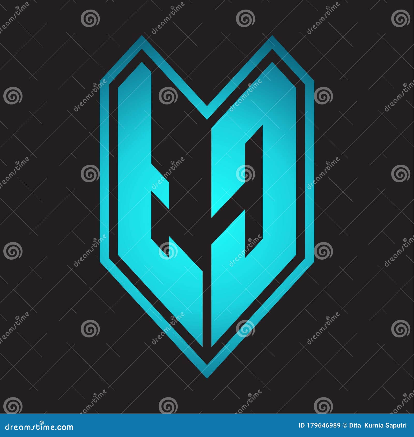 TC Logo Monogram with Emblem Line Style Isolated on Blue Gradient ...