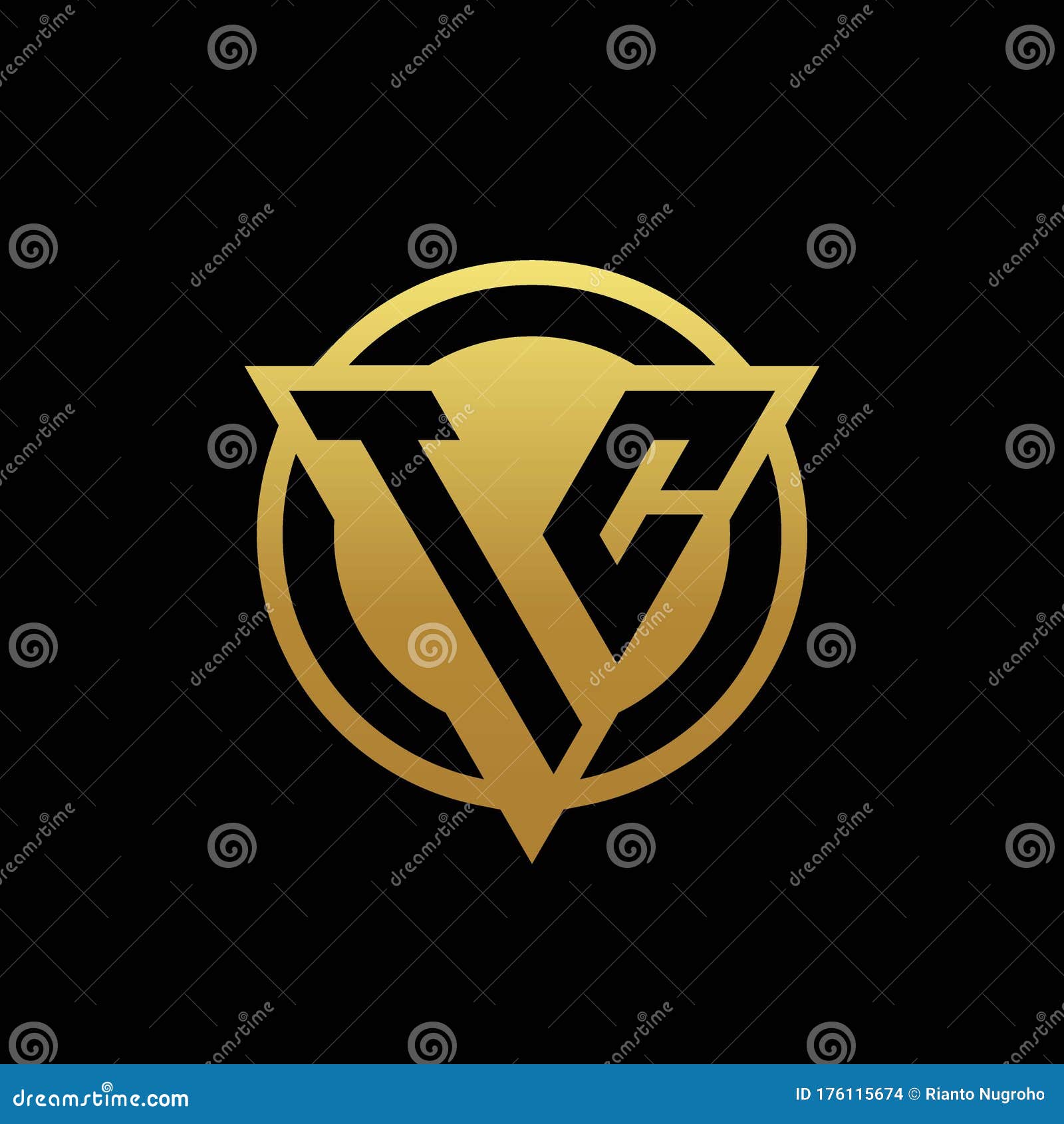 TC Logo Monogram with Triangle Shape and Circle Rounded Isolated on ...