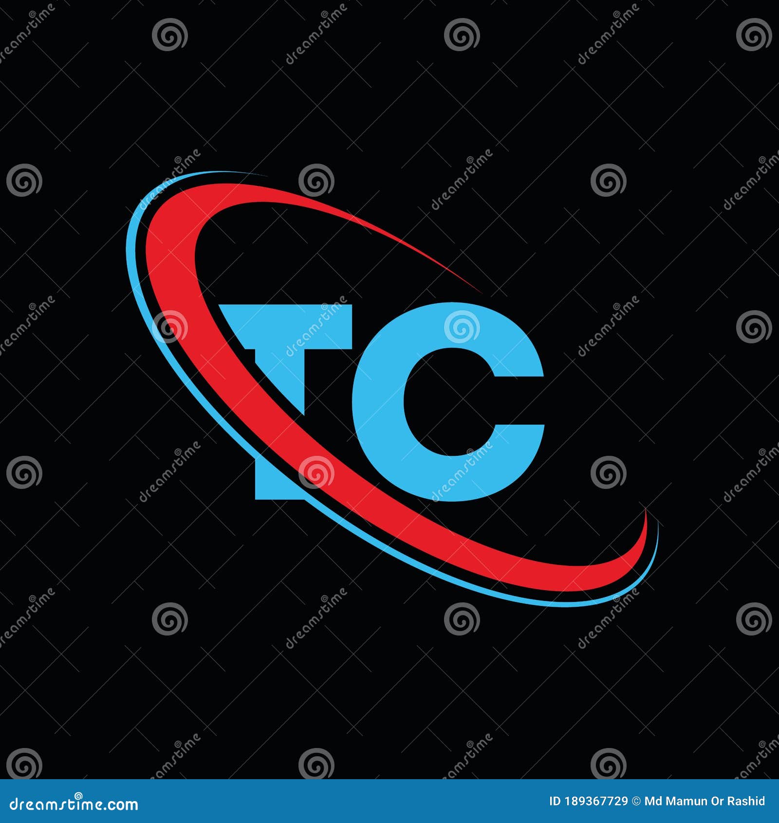 TC T C Letter Logo Design. Initial Letter TC Linked Circle Uppercase ...