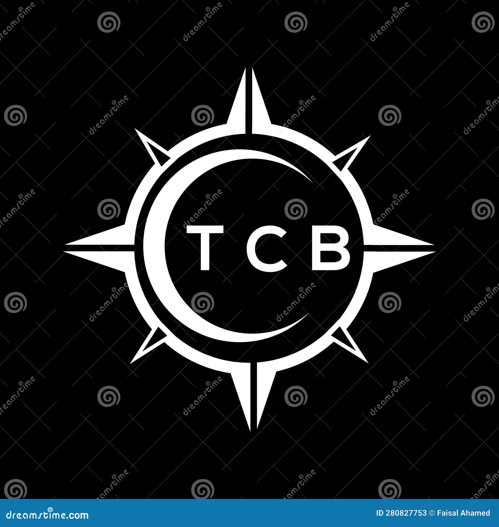 TCB Abstract Technology Logo Design on Black Background. TCB Creative ...