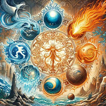 83 21. TCG Artwork Elemental Magic Drawing_ a Magic Fe Stock Image ...