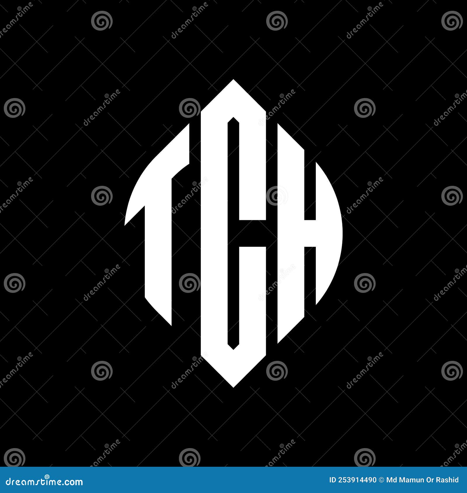 TCH Circle Letter Logo Design with Circle and Ellipse Shape. TCH ...