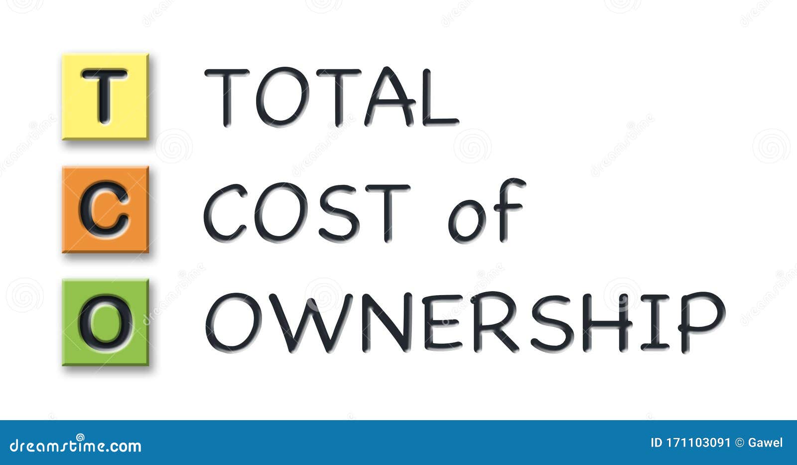TCO Initials in Colored 3d Cubes with Meaning Stock Illustration ...