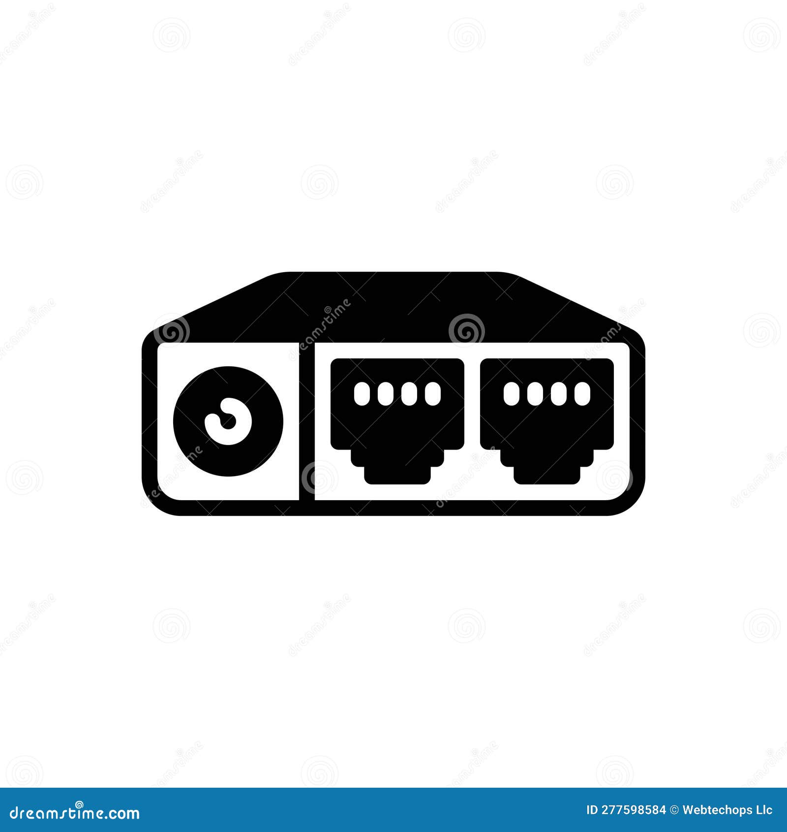 Black Solid Icon for Tcp, Cable and Wireless Stock Vector ...