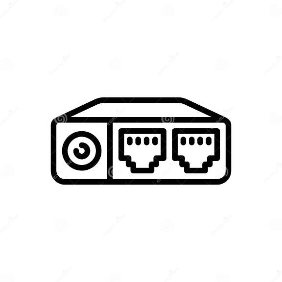 Black Line Icon for Tcp, Cable and Electronic Stock Vector ...