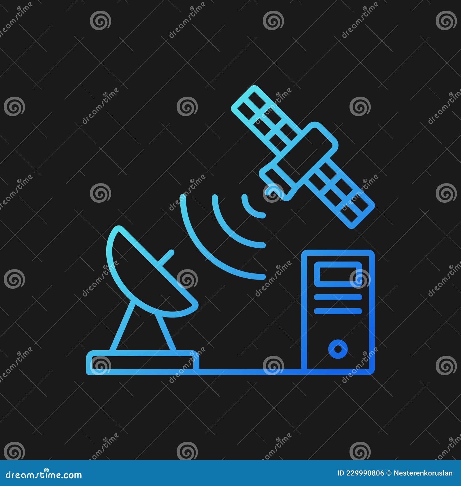 TCP Over Satellite Gradient Vector Icon for Dark Theme Stock Vector ...