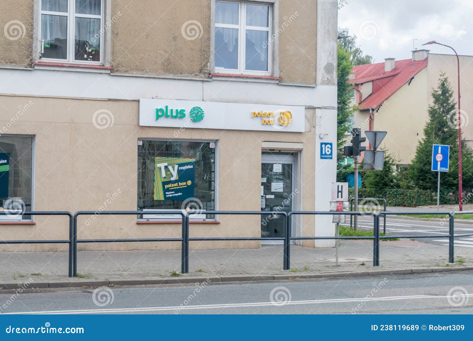 Plus and Polsat Box store editorial stock image. Image of connection ...