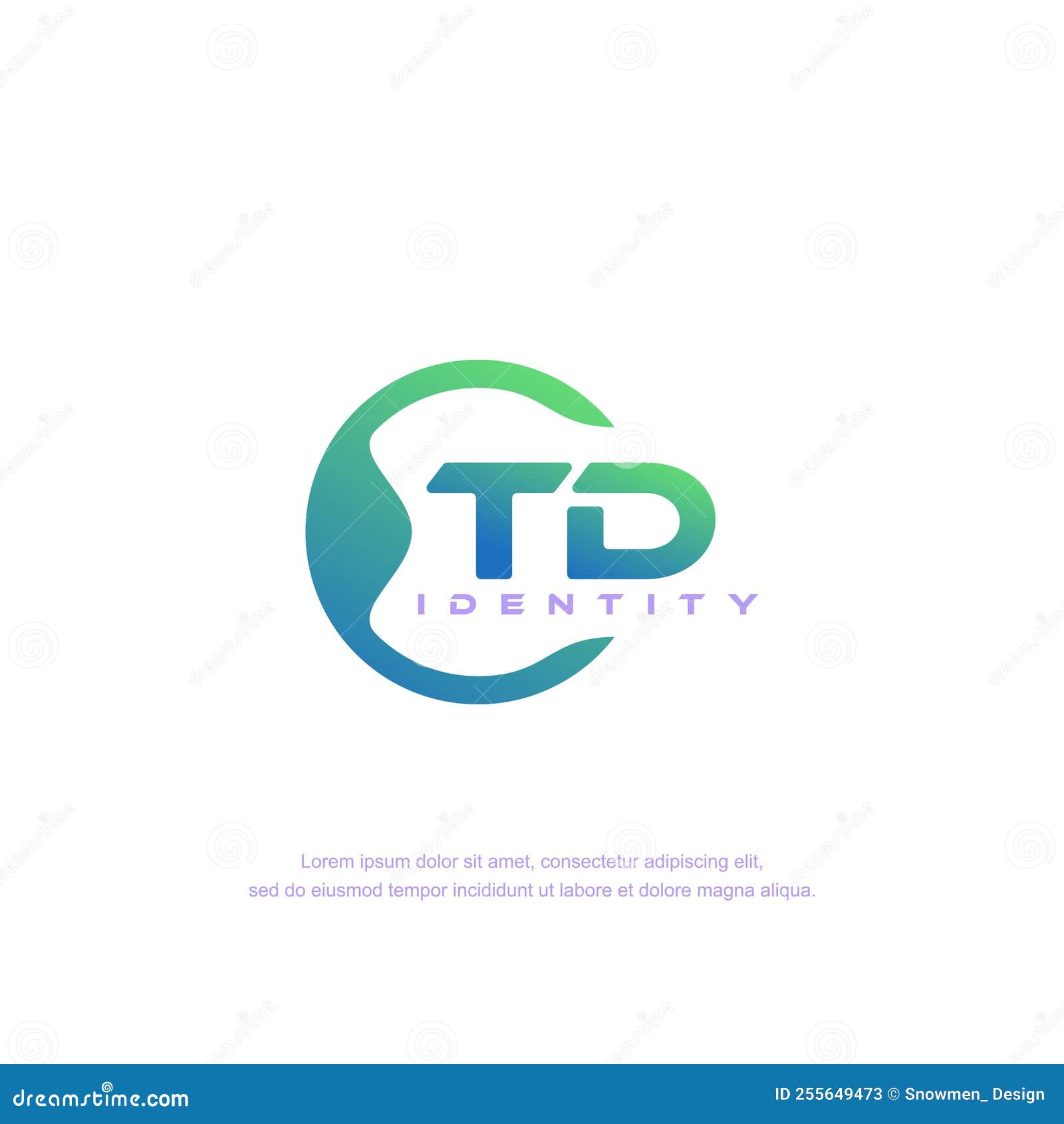 TD Initial Letter Circular Line Logo Template Vector with Gradient ...