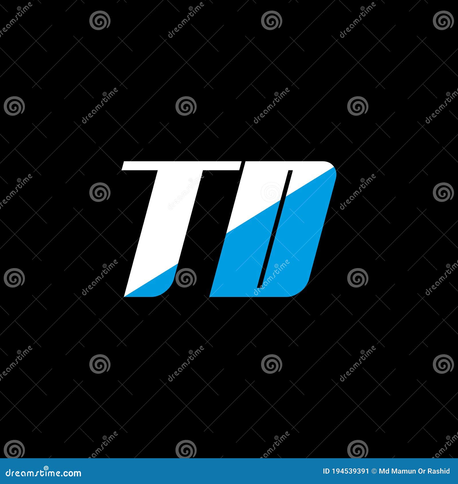 TD Letter Logo Design on Black Background. TD Creative Initials Letter ...