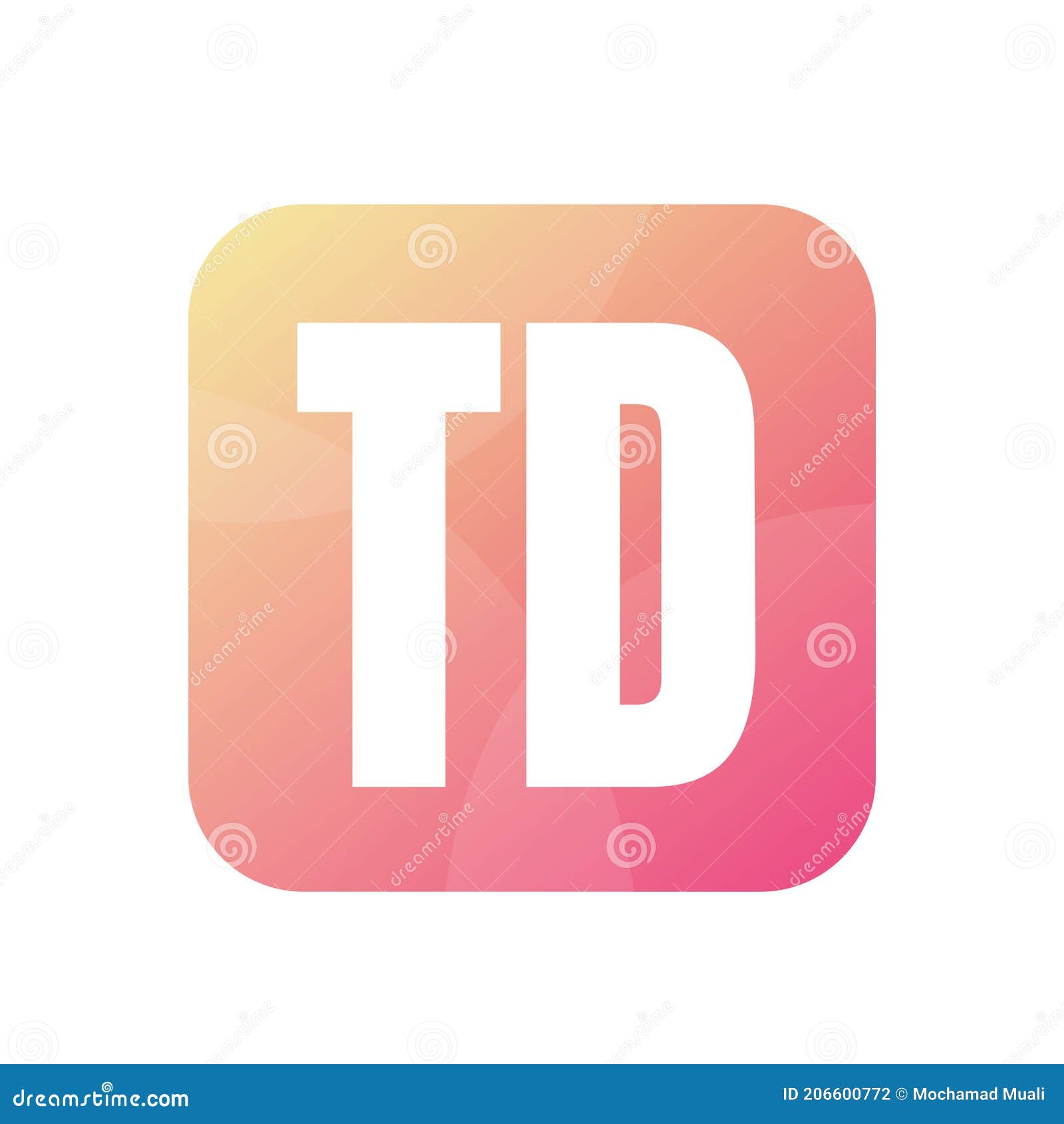 TD Letter Logo Design with Simple Style Stock Vector - Illustration of ...