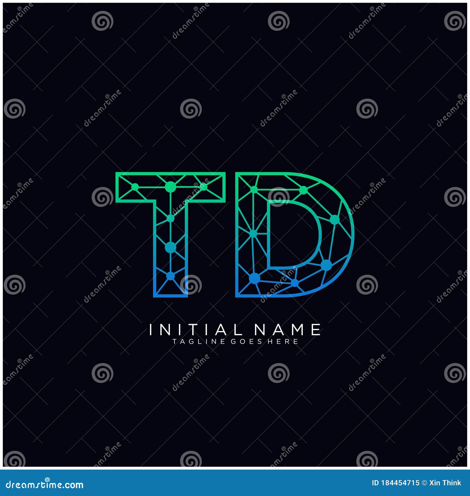 TD Letter Logo Icon Design Template Elements Stock Vector ...