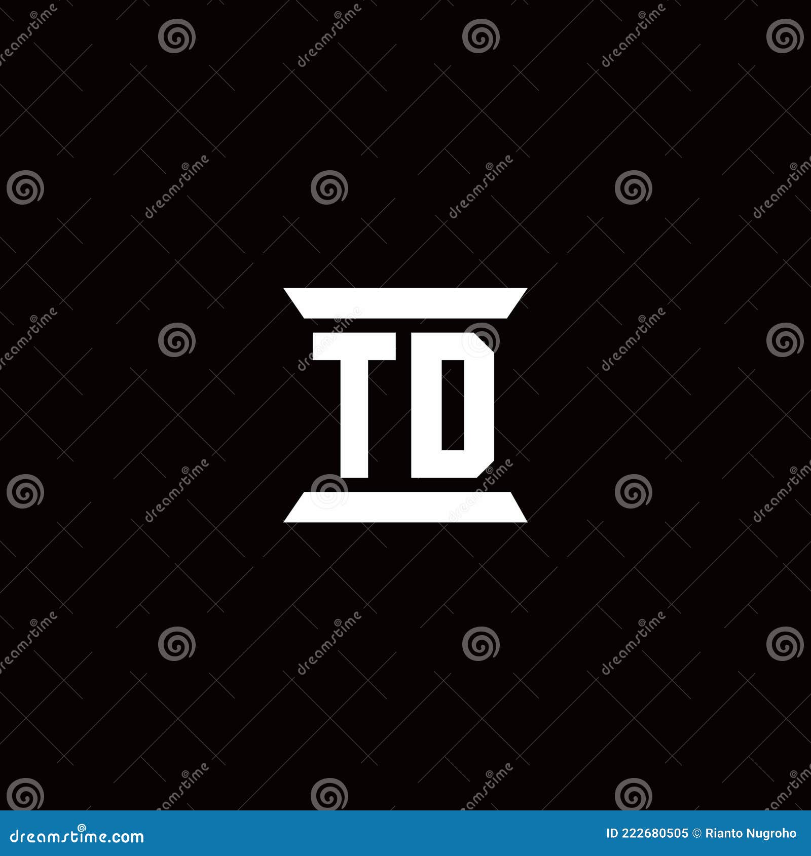 TD Logo Monogram with Pillar Shape Designs Template Stock Vector ...