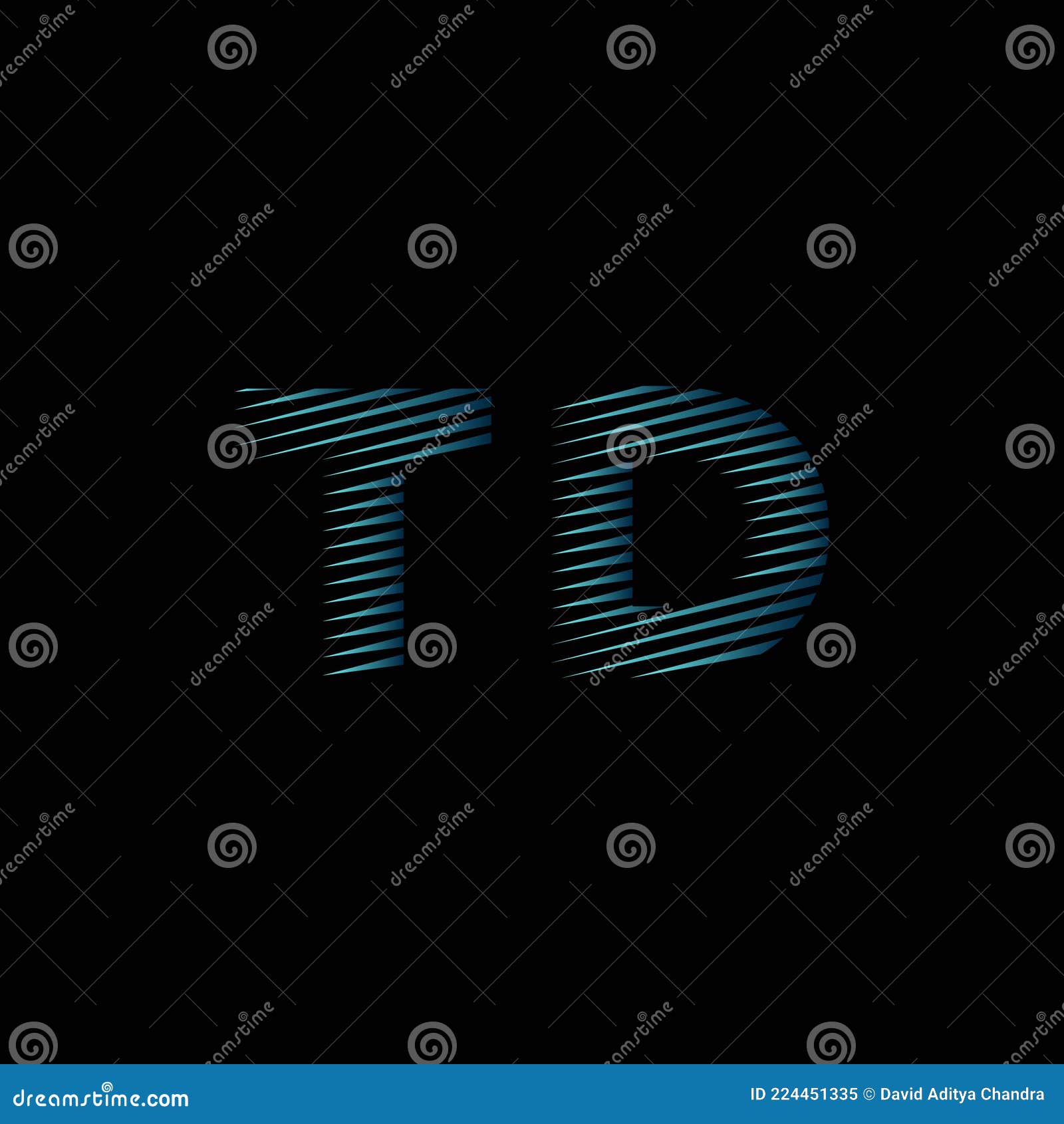 TD Monogram Lines Style Blue Light Vector Stock Vector - Illustration ...