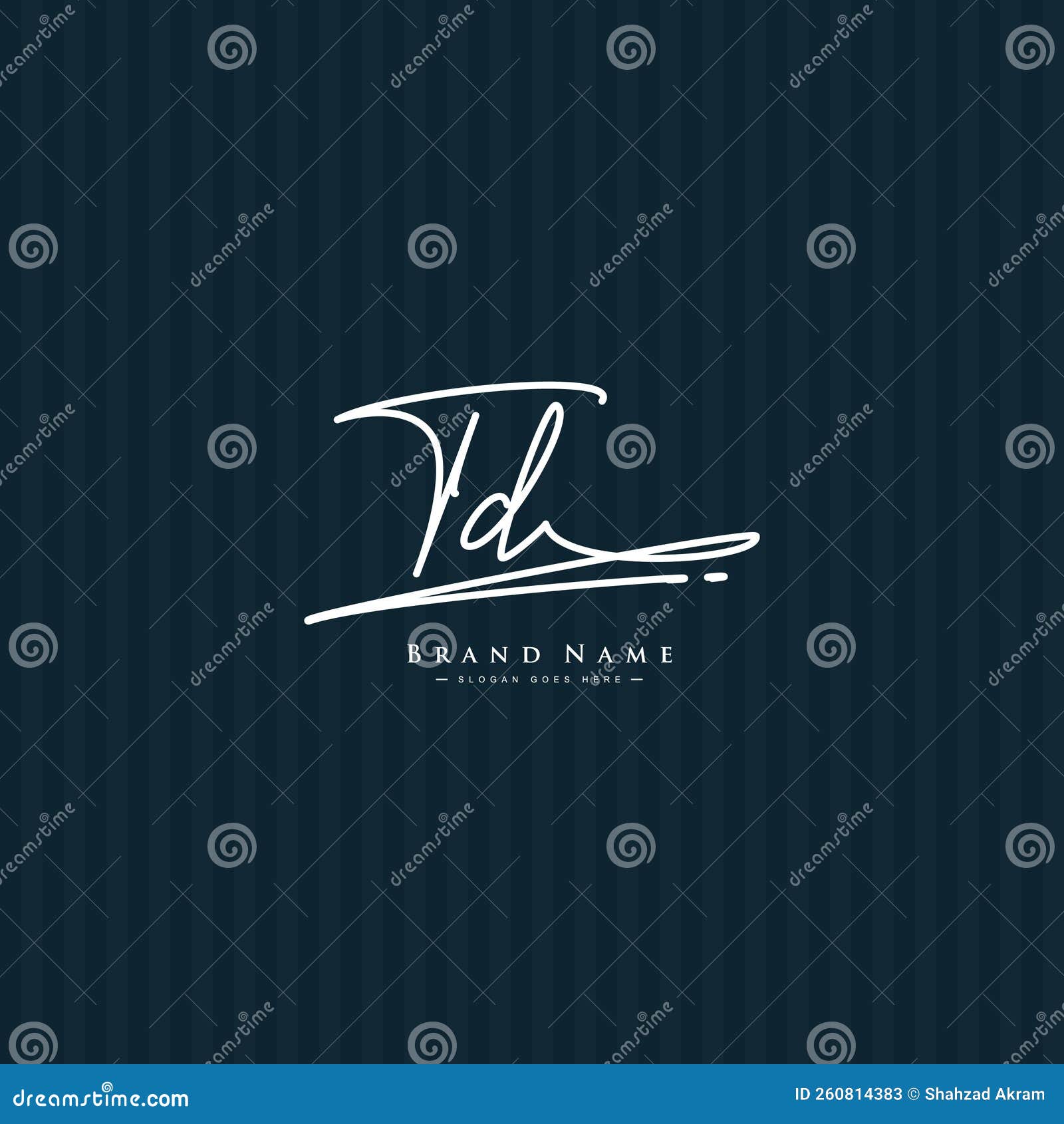 TD Signature Logo - Handwritten Vector Logo Template for TD Alphabet ...