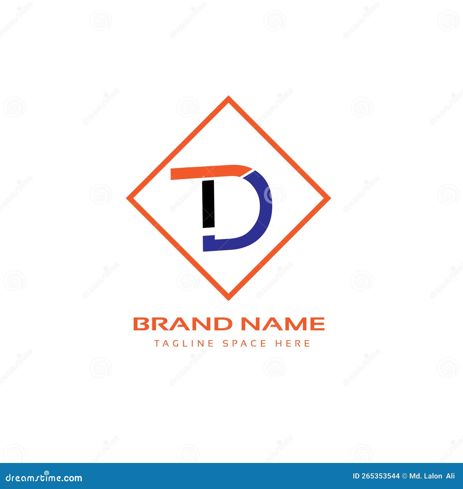 TD Text Logo Design stock vector. Illustration of advertising - 265353544