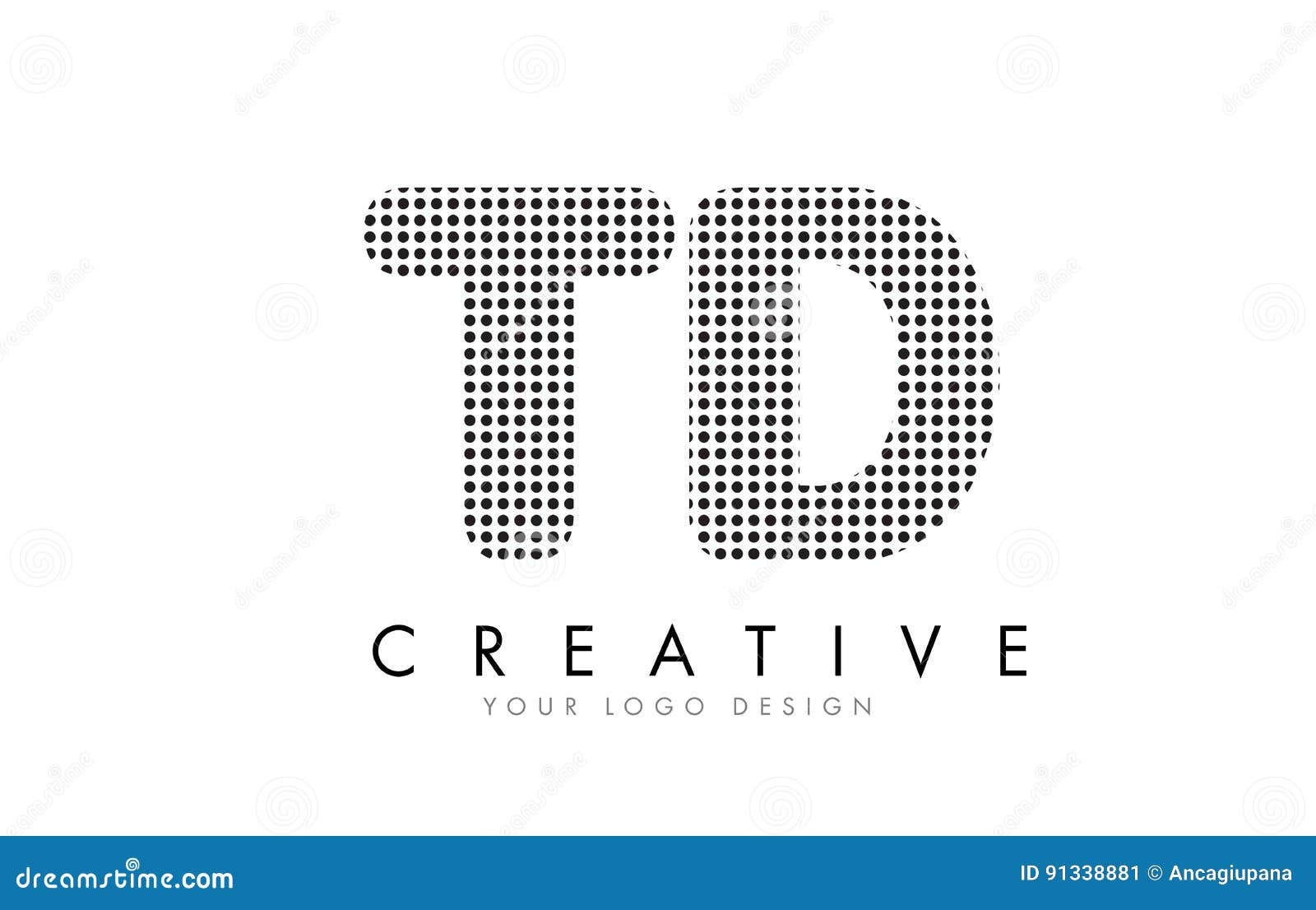 TD T D Letter Logo with Black Dots and Trails. Stock Vector ...