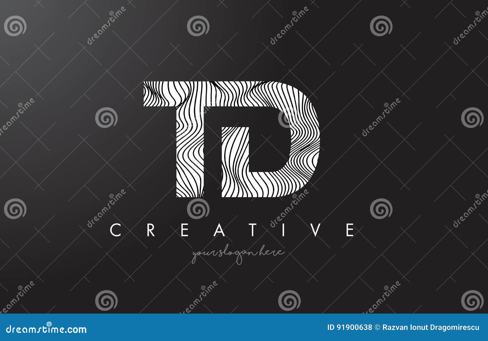 TD T D Letter Logo with Zebra Lines Texture Design Vector. Stock Vector ...