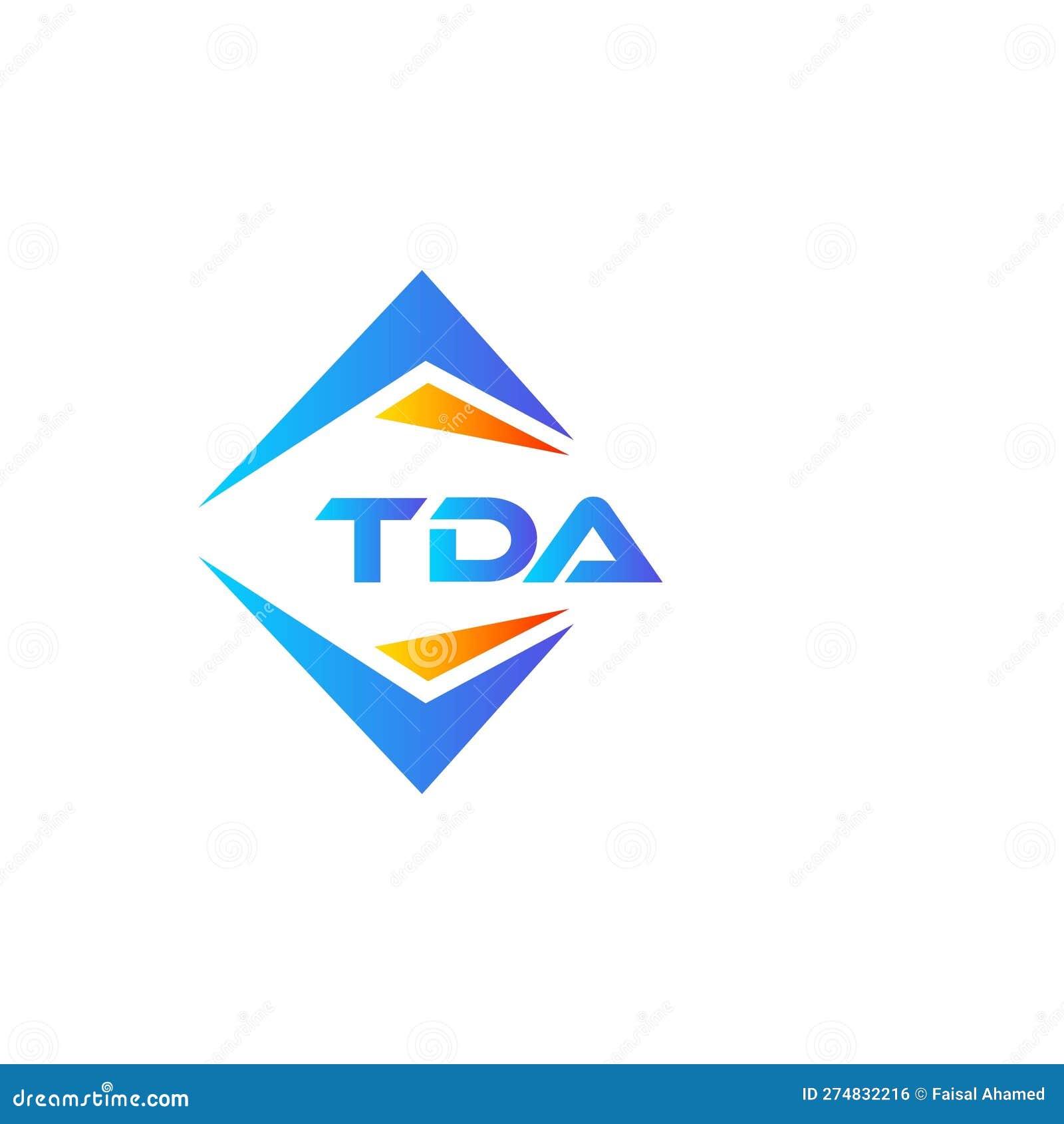 TDA Abstract Technology Logo Design on White Background. TDA Creative ...