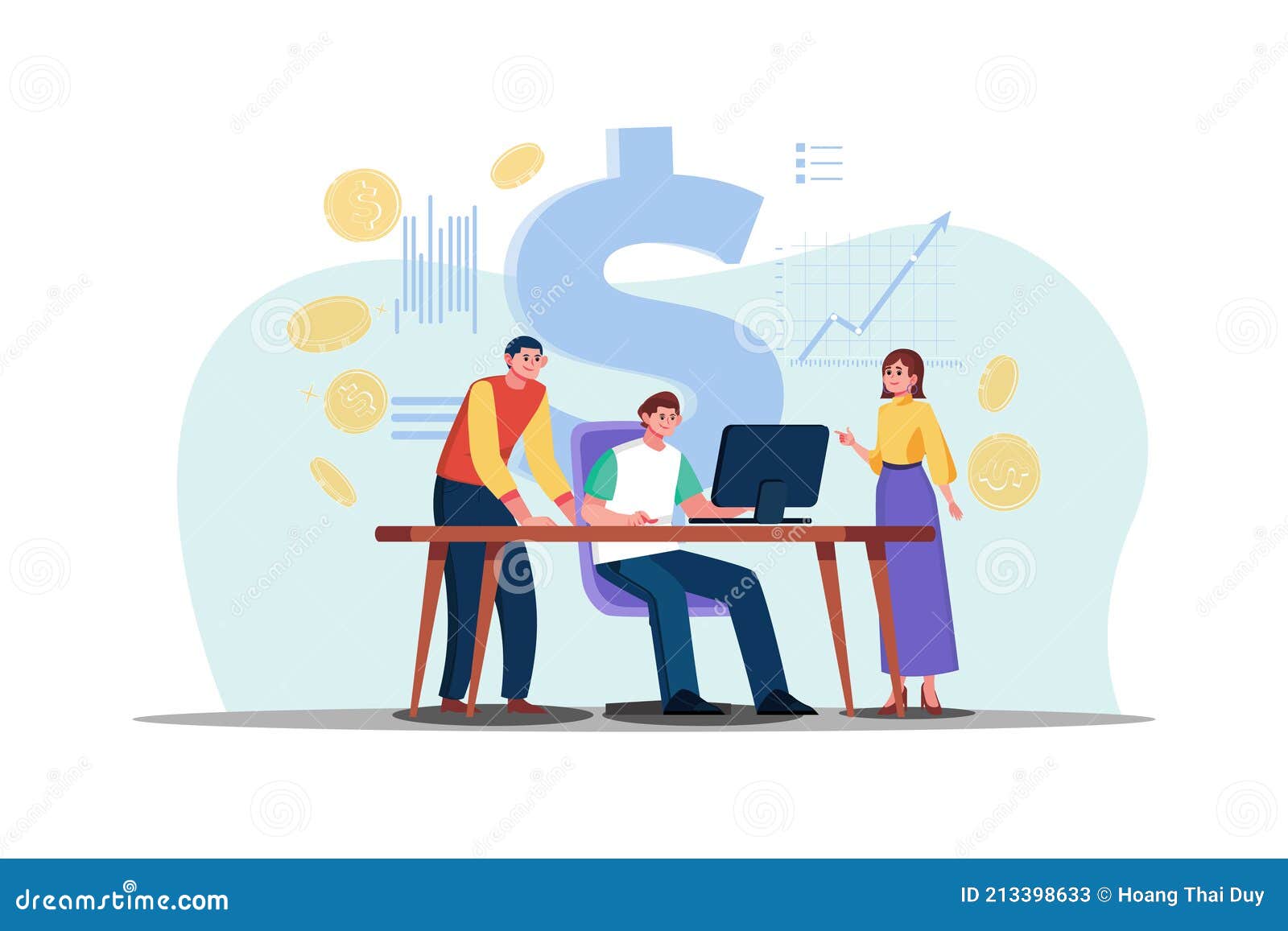 Business Finance Illustration Concept on White Background Stock Vector ...