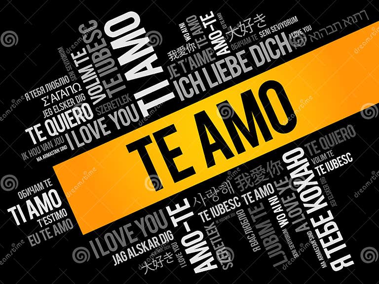 Te Amo I Love You In Spanish Stock Illustration Illustration Of