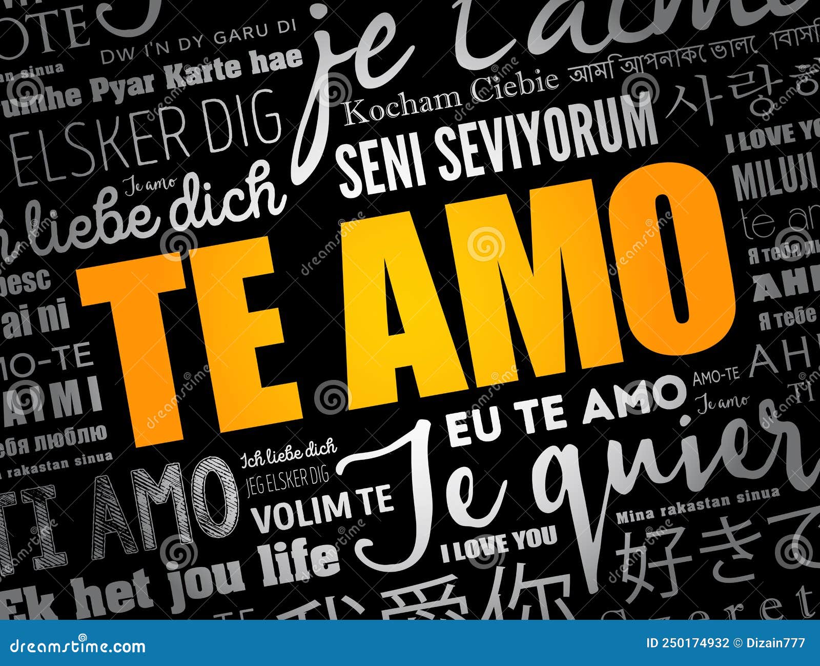 Te Amo I Love You In Spanish Word Cloud In Different Languages Of The